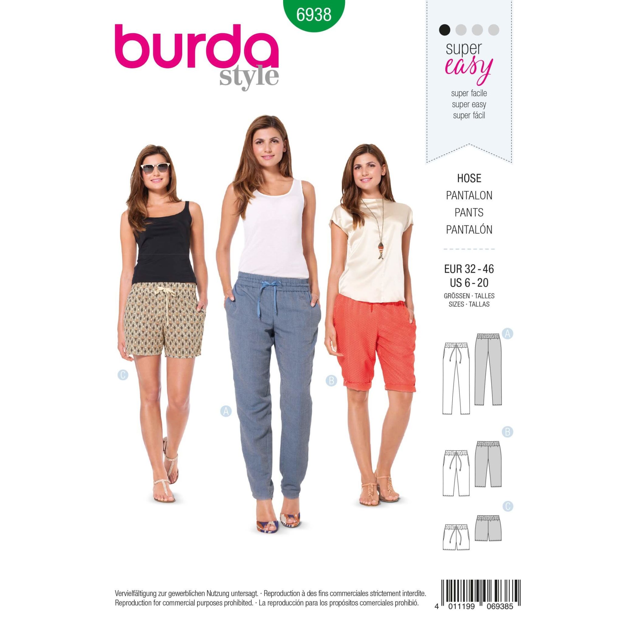 Burda Style Super Easy 6938 – Bukse – Cotton Candy