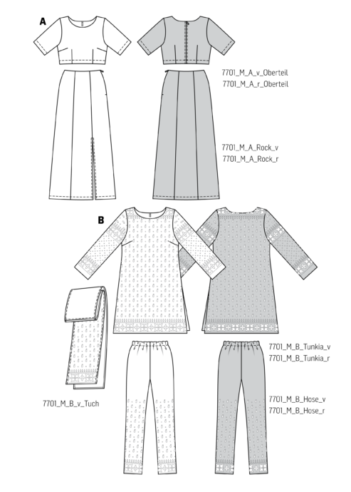 Burda Style 7701 – India inspirert kostyme – Cotton Candy