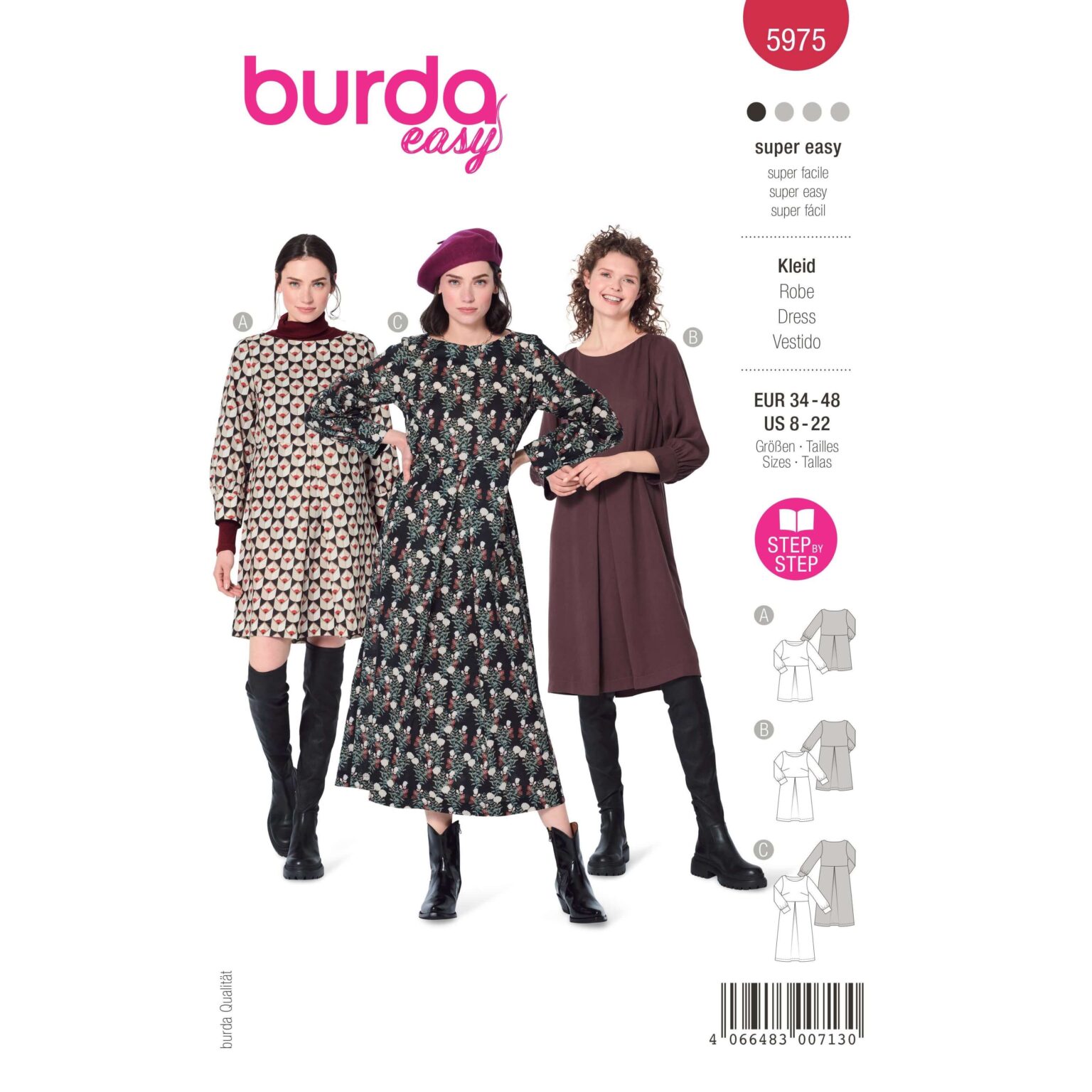 Burda Style 5975 – Super Easy – Kjole – Cotton Candy